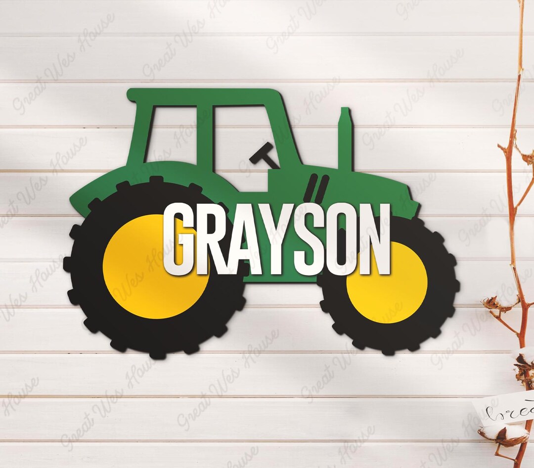 Custom Tractor Farmer Wood Nursery Name Sign Personalized Farm Driver ...
