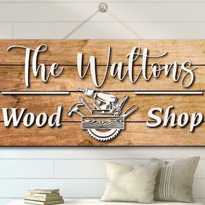 Custom Wood Shop Name Sign Personalized Garage Sign Large Wooden ...