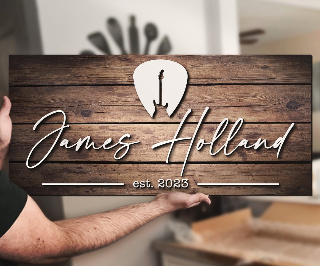 Custom Guitar Pick Wood Name Sign Personalized Guitarist Music Player ...