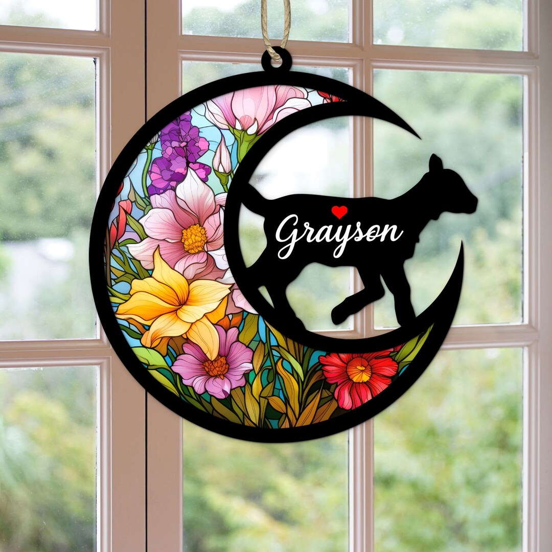 Custom Handmade Name Goat Decor, Pet Memorial Suncatcher, Loss of Pet ...