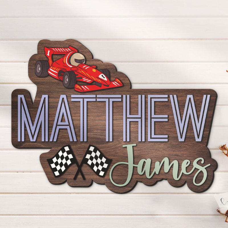 Nursery Name Sign Racecar - Etsy