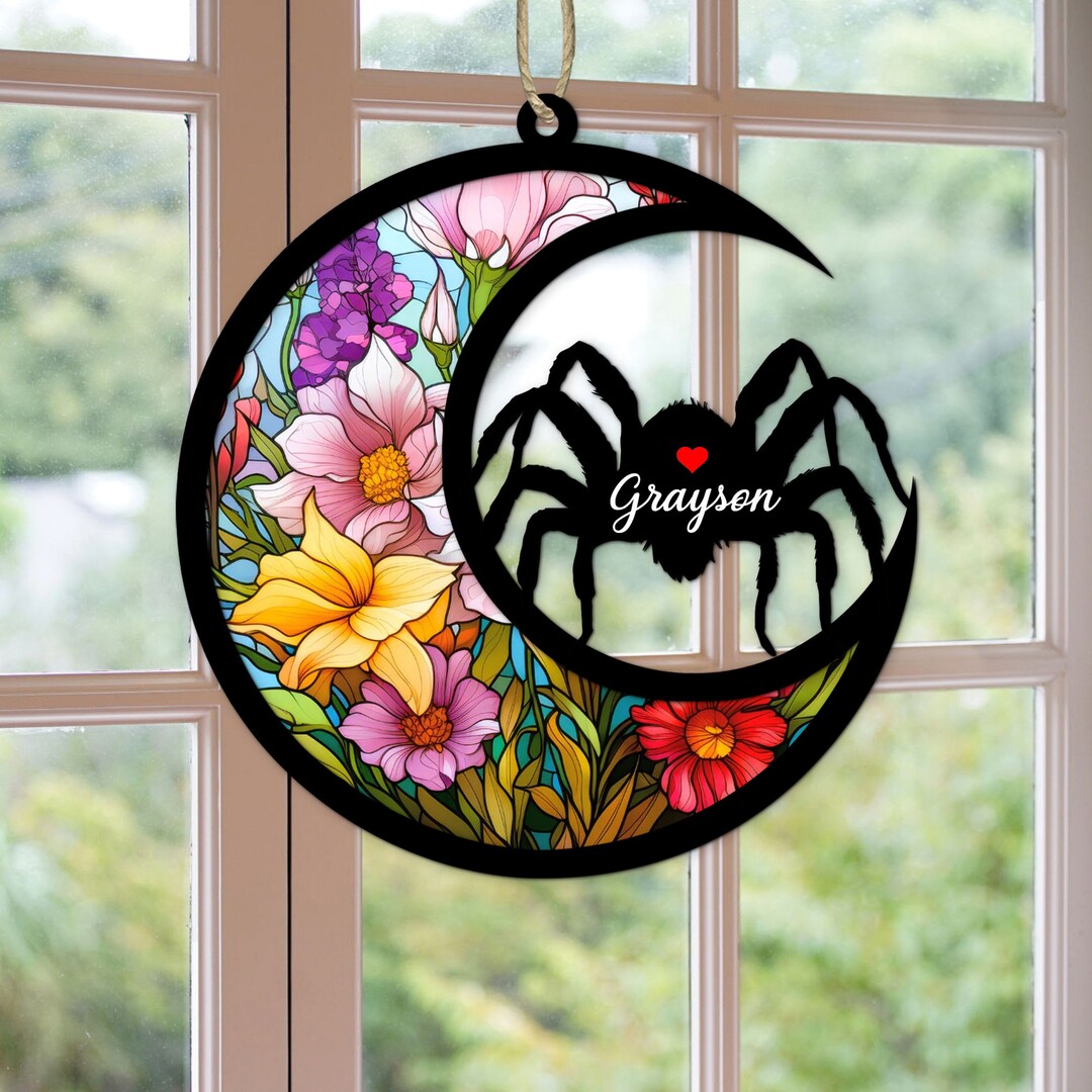 Custom Handmade Name Tarantula Decor, Pet Memorial Suncatcher, Loss of ...