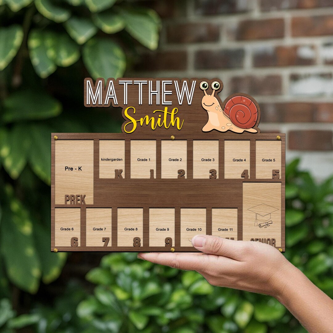 Custom Snail School Years Frame Pre K 12 to Senior Graduation Photo ...