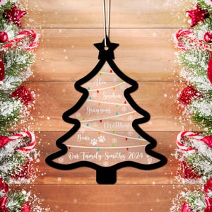 Personalized Family Tree Christmas Stocking Tags/ornament, Family ...