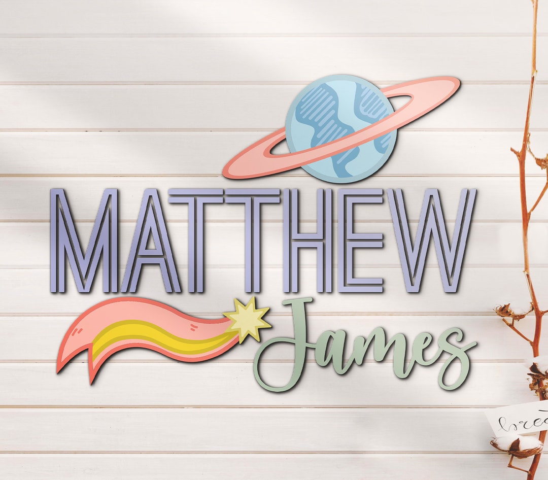 Custom Moon&star Last Name Wood Nursery Name Sign Personalized ...