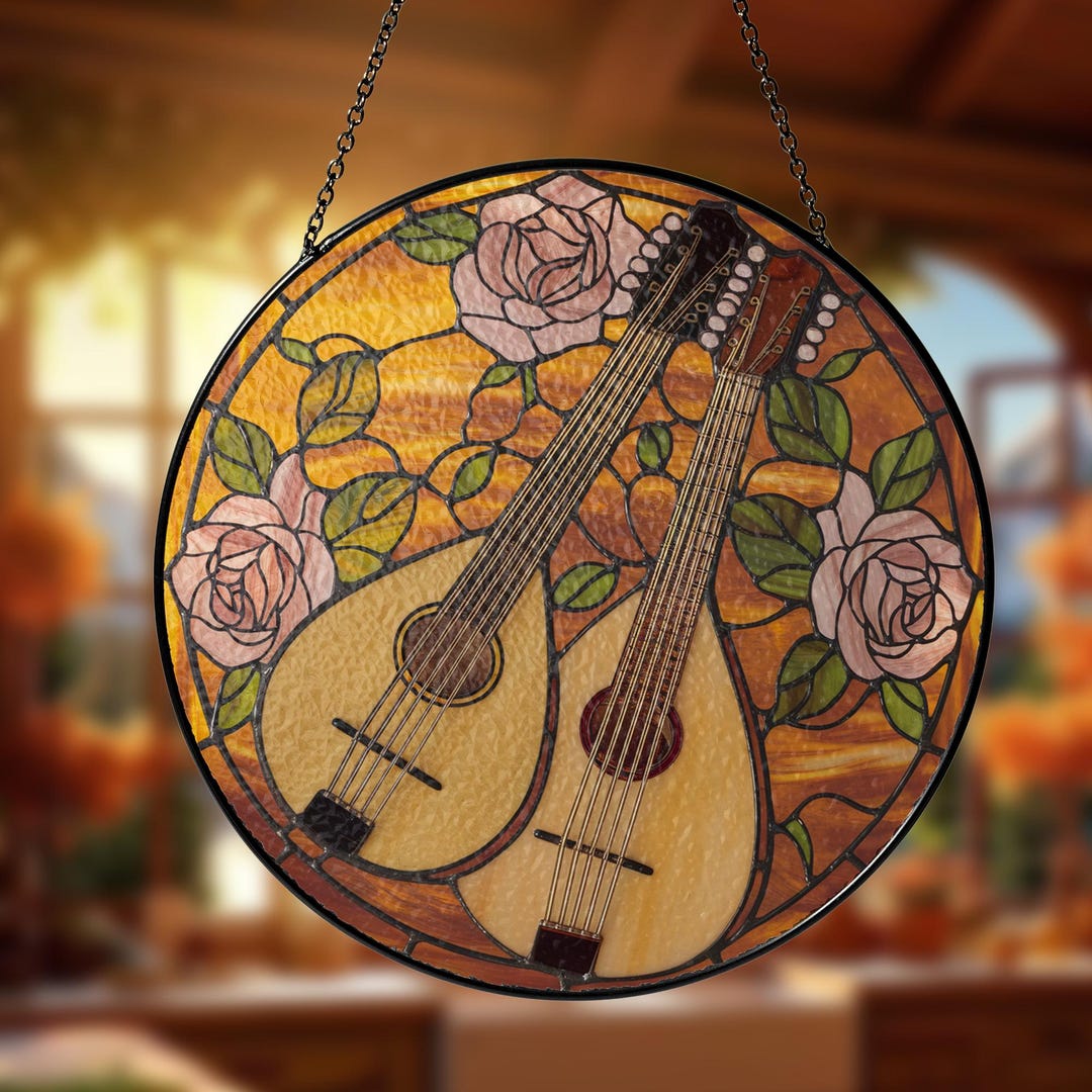 Custom Stained Glass Music Instruments Suncatcher Music Light Catcher ...