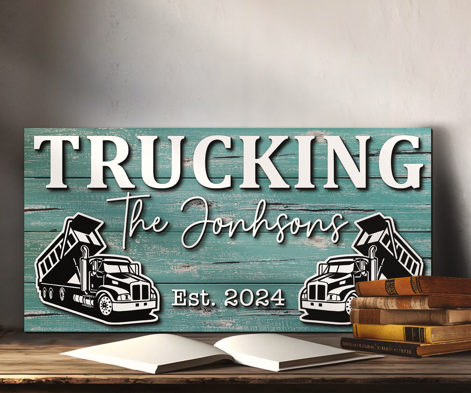 Custom Dump Truck Wood Name Sign Personalized Trucking Trucker Name ...