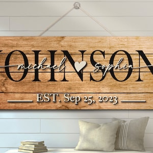 Custom 3D Wood Family Last Name Sign Established Date Personalized ...