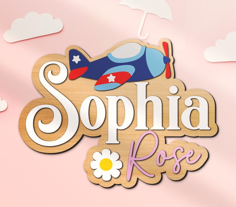 Custom Little Aviator Airplane Aeroplane Wooden Nursery Name Sign ...