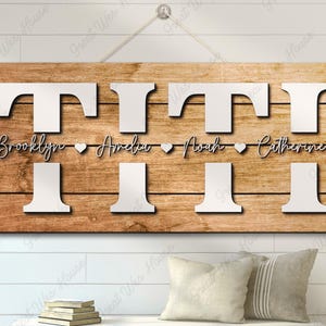 Custom Titi Mothers Day Kid 3D Name Wood Sign Personalized Mothers Day ...