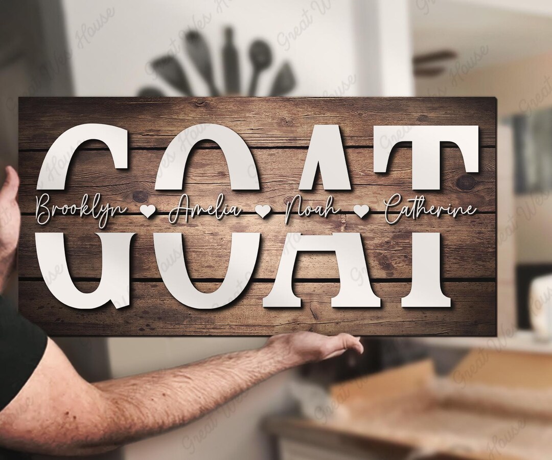 Custom Goat PA Dad Kids Name Sign Personalized Construction Grandpa ...