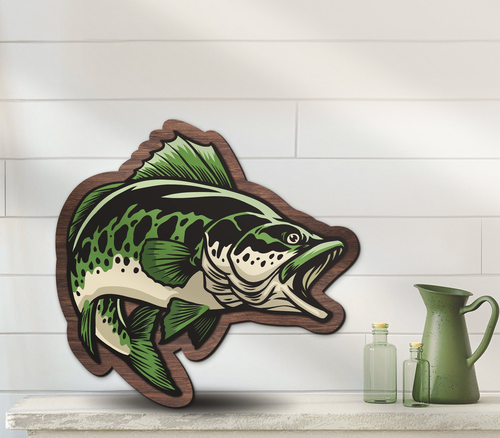 Largemouth Bass Fishing Wood Fish Sign Large Wooden Fisher - Etsy