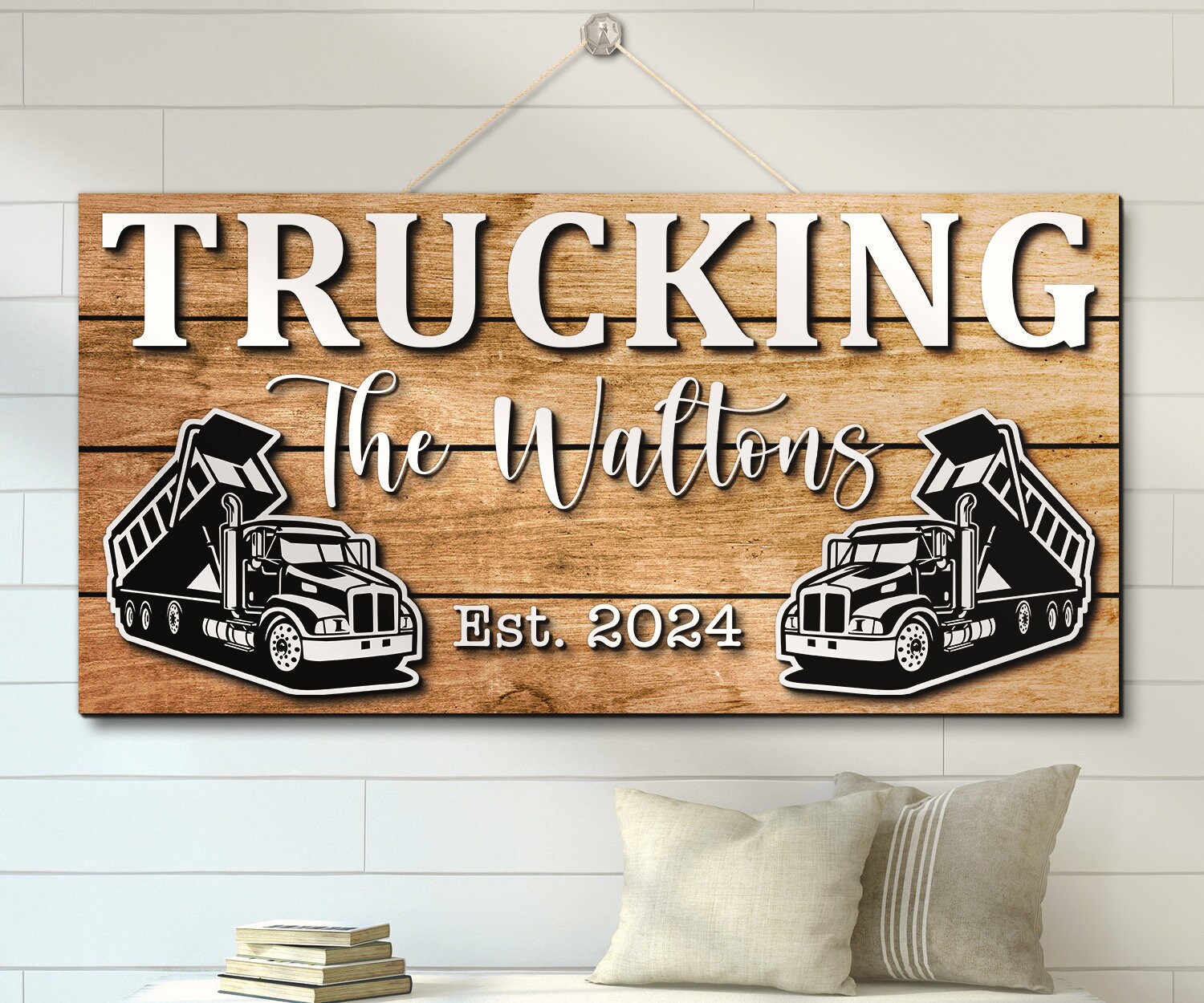 Custom Dump Truck Wood Name Sign Personalized Trucking Trucker Name ...