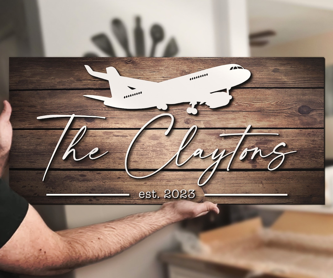 Custom Plane Wood Name Sign Personalized Aircraft Wooden Pilot Name ...