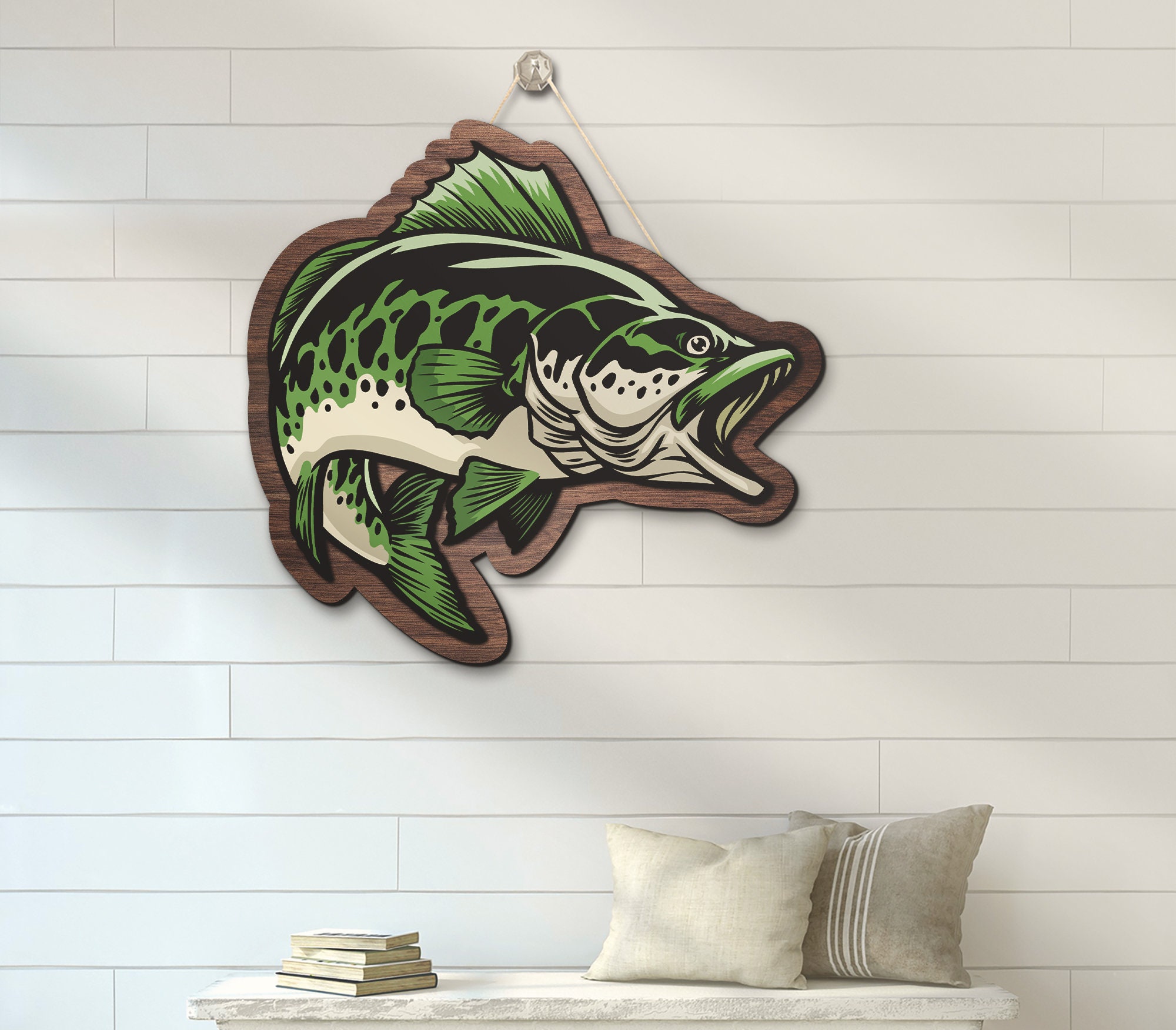 Largemouth Bass Fishing Wood Fish Sign Large Wooden Fisher - Etsy