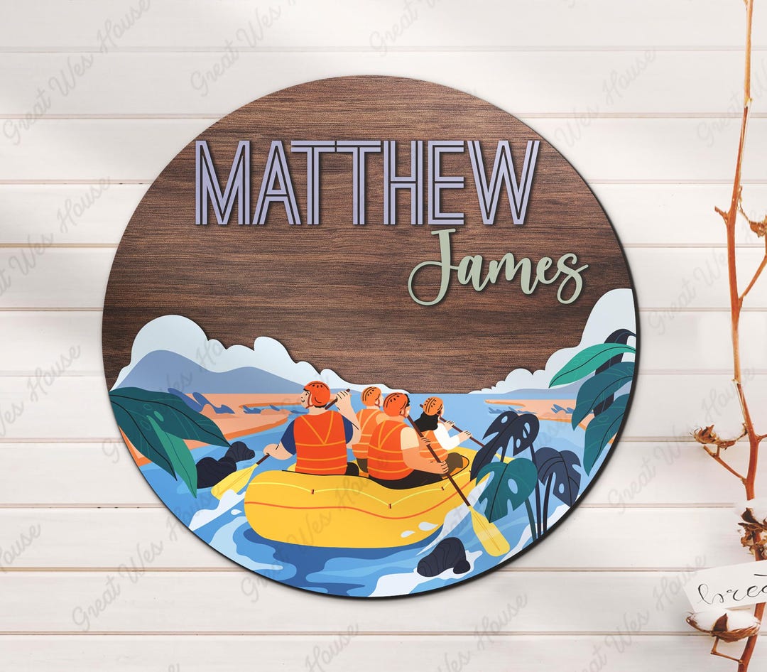 Custom Rafting 3D Wood Name Sign Personalized Rafter Lake House Extreme ...