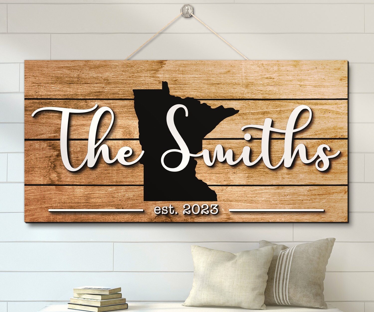Custom Minnesota State Home Family Last Name Wood Pallet Sign - Etsy