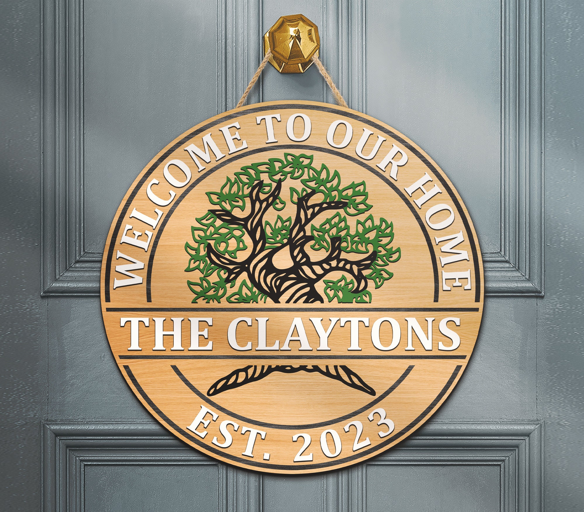 Personalized Welcome to Our Home Custom Family Name Tree of - Etsy