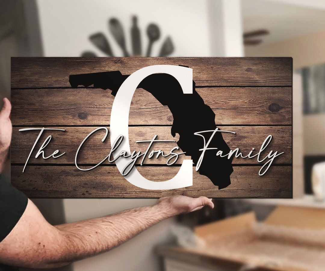 Custom Florida State Home Family Last Name Wood Pallet Sign ...