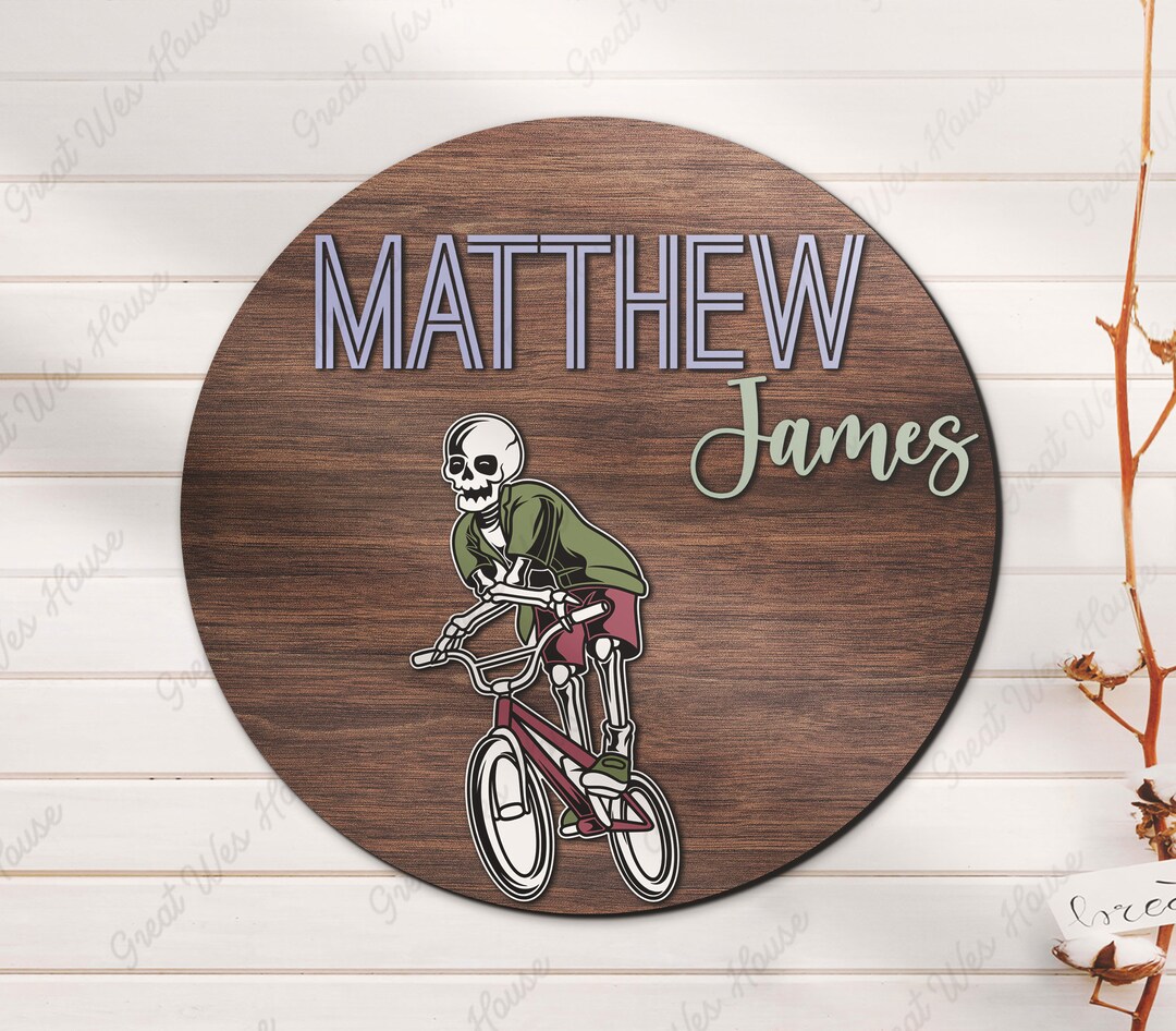 Custom BMX Bike 3D Wood Name Sign Personalized Bicycle Racing Wooden ...