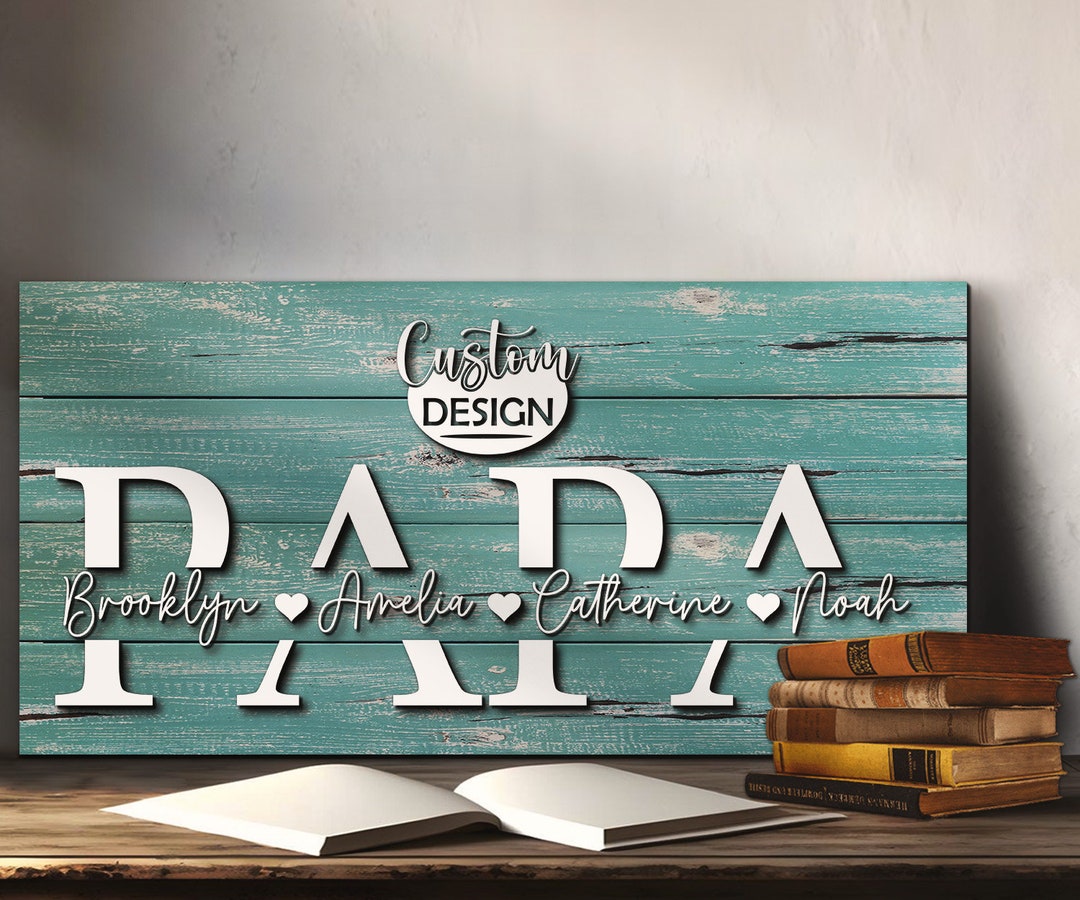 Custom Logo Design Dad Kids Name Wood Pallet Sign Personalized Woodence ...