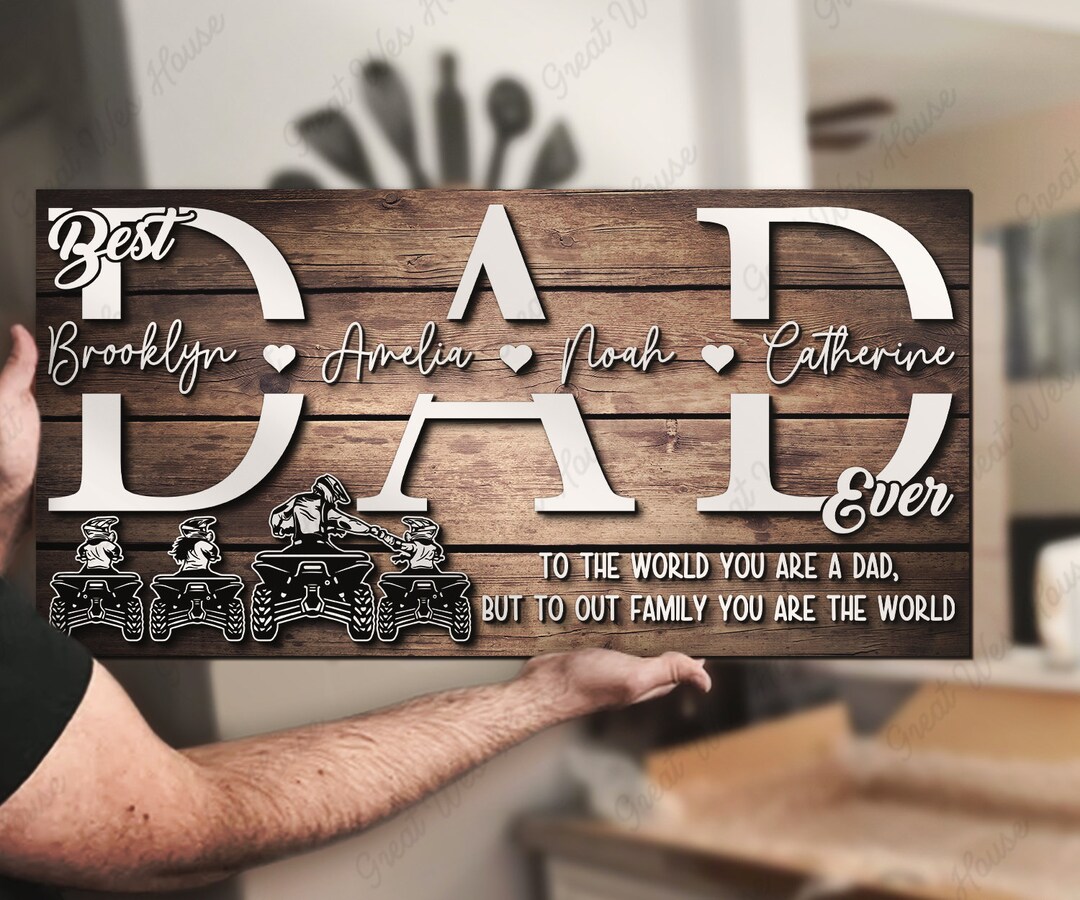 Custom 4 Wheelers Biker Dad Kid Son Daughter Name Wood Sign ...