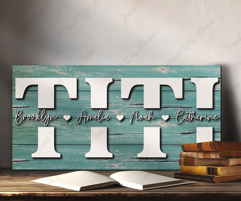 Custom Titi Mothers Day Kid 3D Name Wood Sign Personalized Mothers Day ...