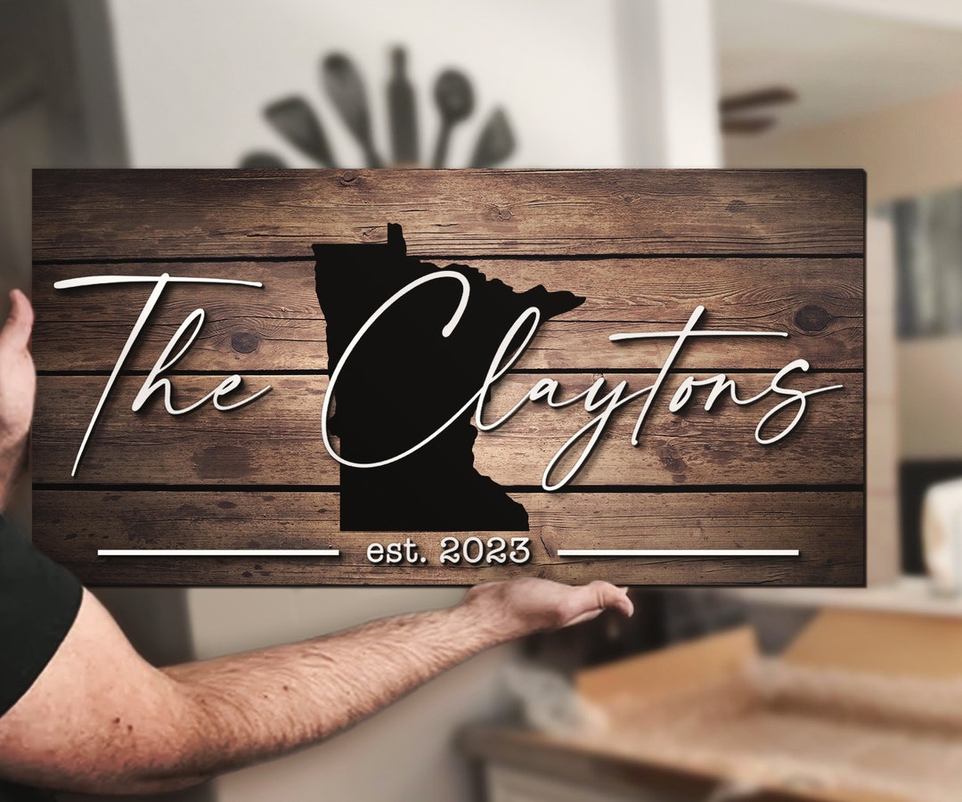 Custom Minnesota State Home Family Last Name Wood Pallet Sign ...