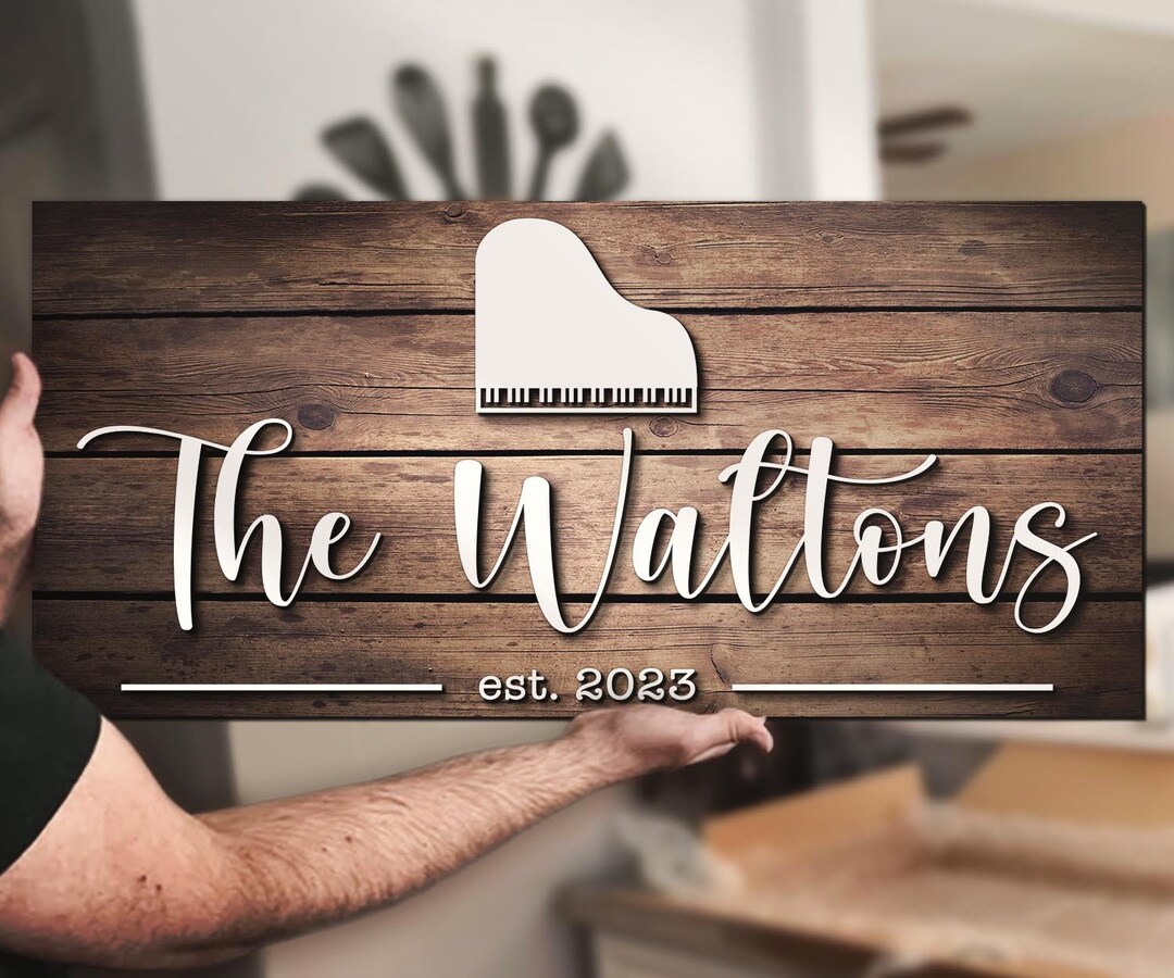 Custom Piano Wood Name Sign Personalized Pianists Music Player Band ...