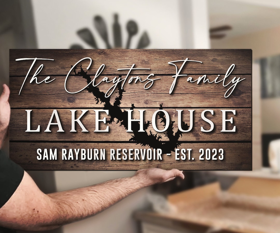 Custom Sam Rayburn Reservoir Family Last Name Wood Pallet Sign ...