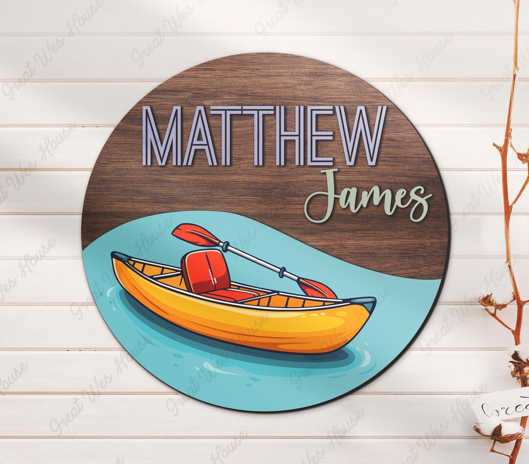 Custom Kayaking 3D Wood Nursery Name Sign Personalized Kayak Sport ...