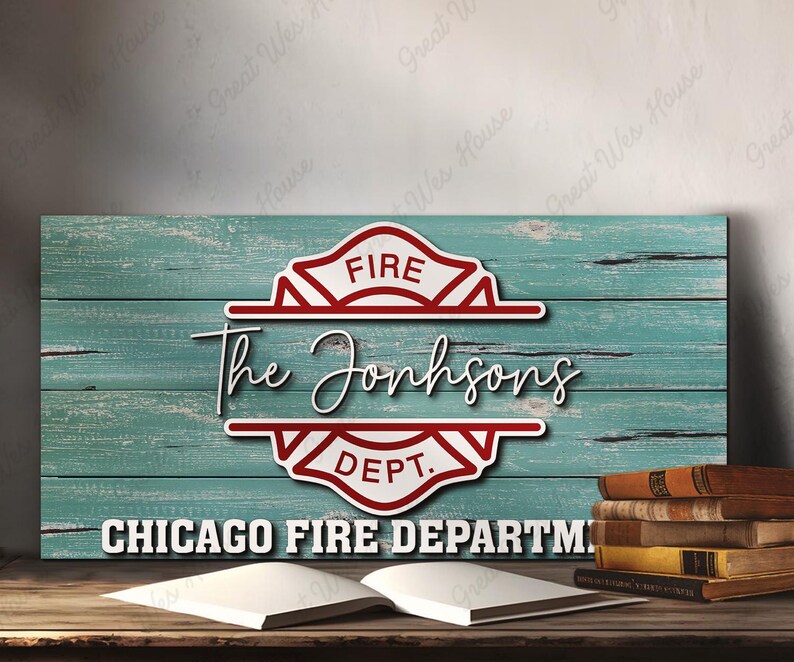 Custome Firefighter Fire House Name Sign Personalized Fireman Sign ...