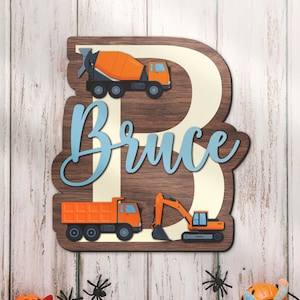 Custom Any Name Letter Construction 3D Kid Nursery Name Sign ...