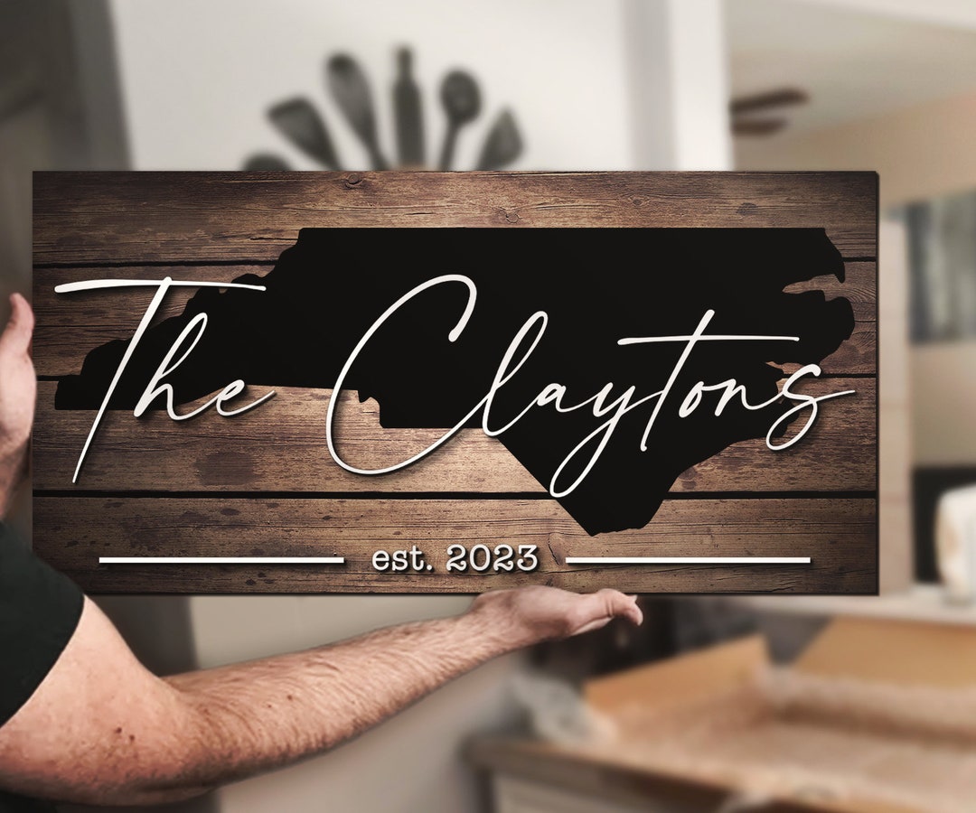 Custom North Carolina State Home Family Last Name Wood Pallet Sign ...