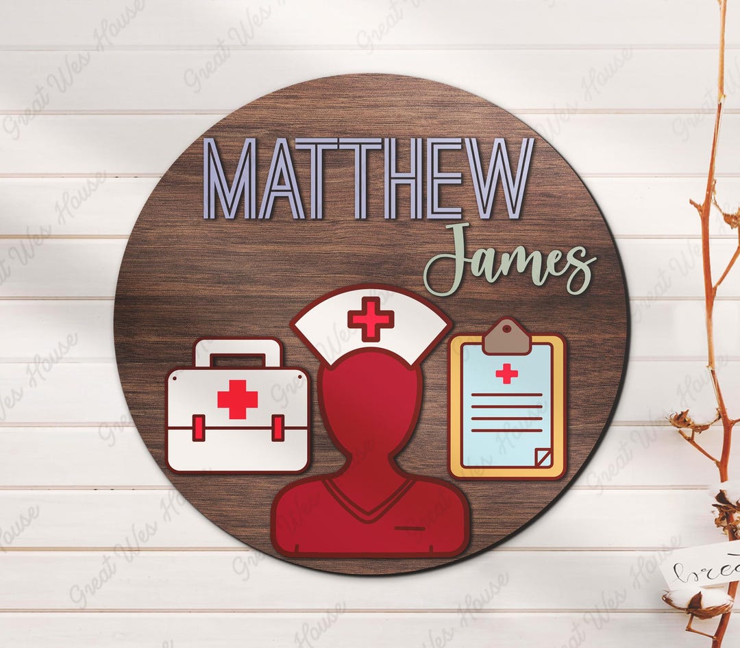 Custom RN Nurse Wood Nursery Name Sign Personalized Registered Nurse ...