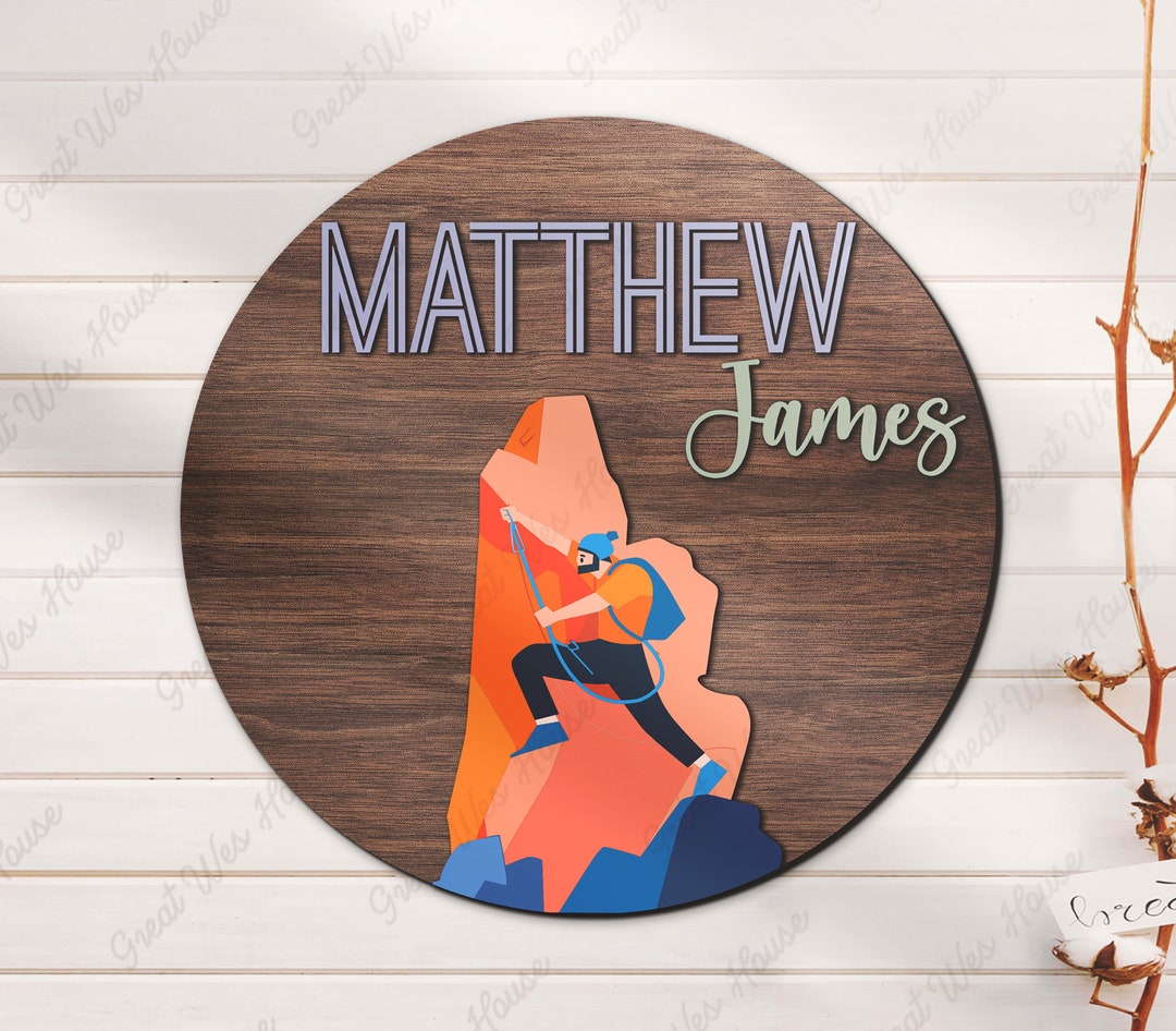 Custom Ice Clinbing 3D Wood Name Sign Personalized Ice Climber Winter ...