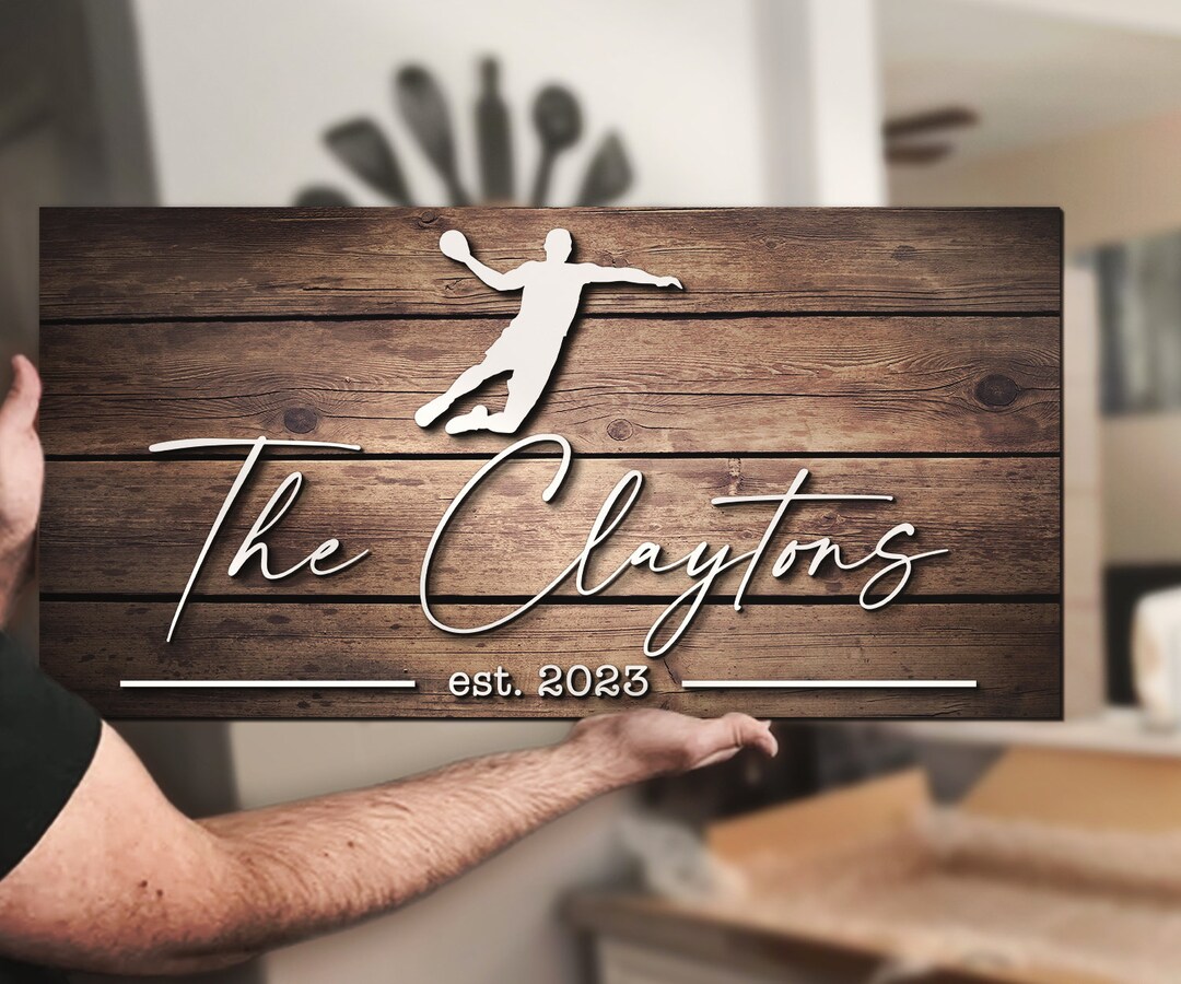 Custom Handball Sport Wood Name Sign Personalized Handball Player Name ...