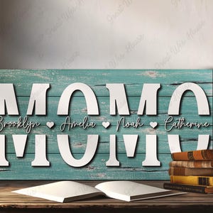 Custom Momo Mothers Day Kid 3D Name Wood Sign Personalized Mothers Day ...