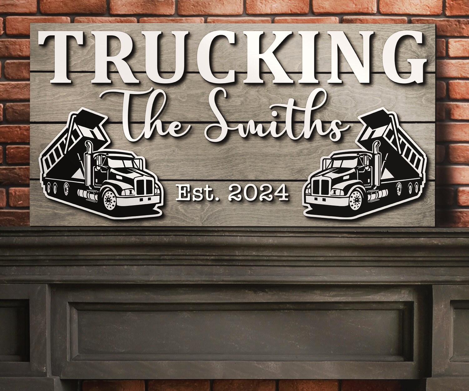 Custom Dump Truck Wood Name Sign Personalized Trucking Trucker Name ...