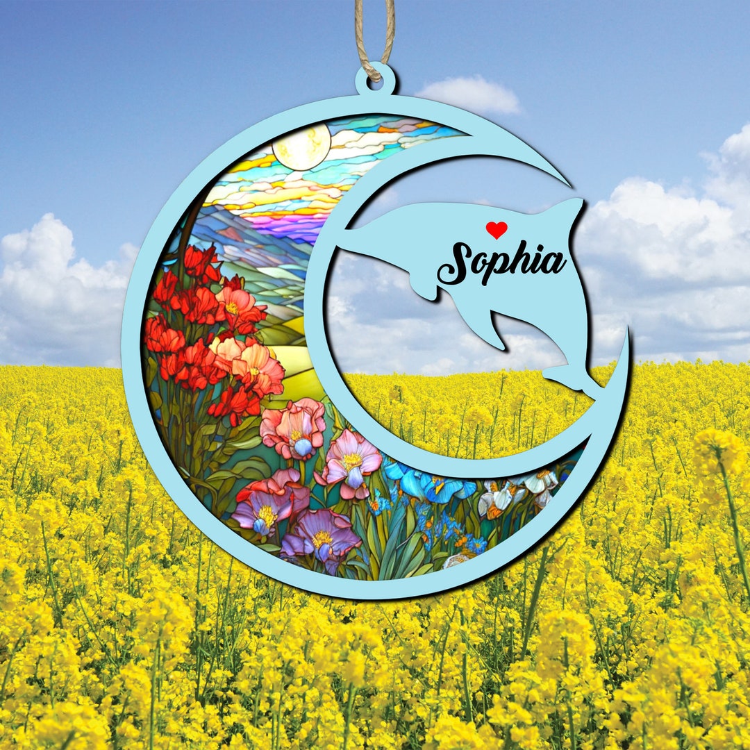 Custom Handmade Name Dolphins Decor, Pet Memorial Suncatcher, Loss of ...