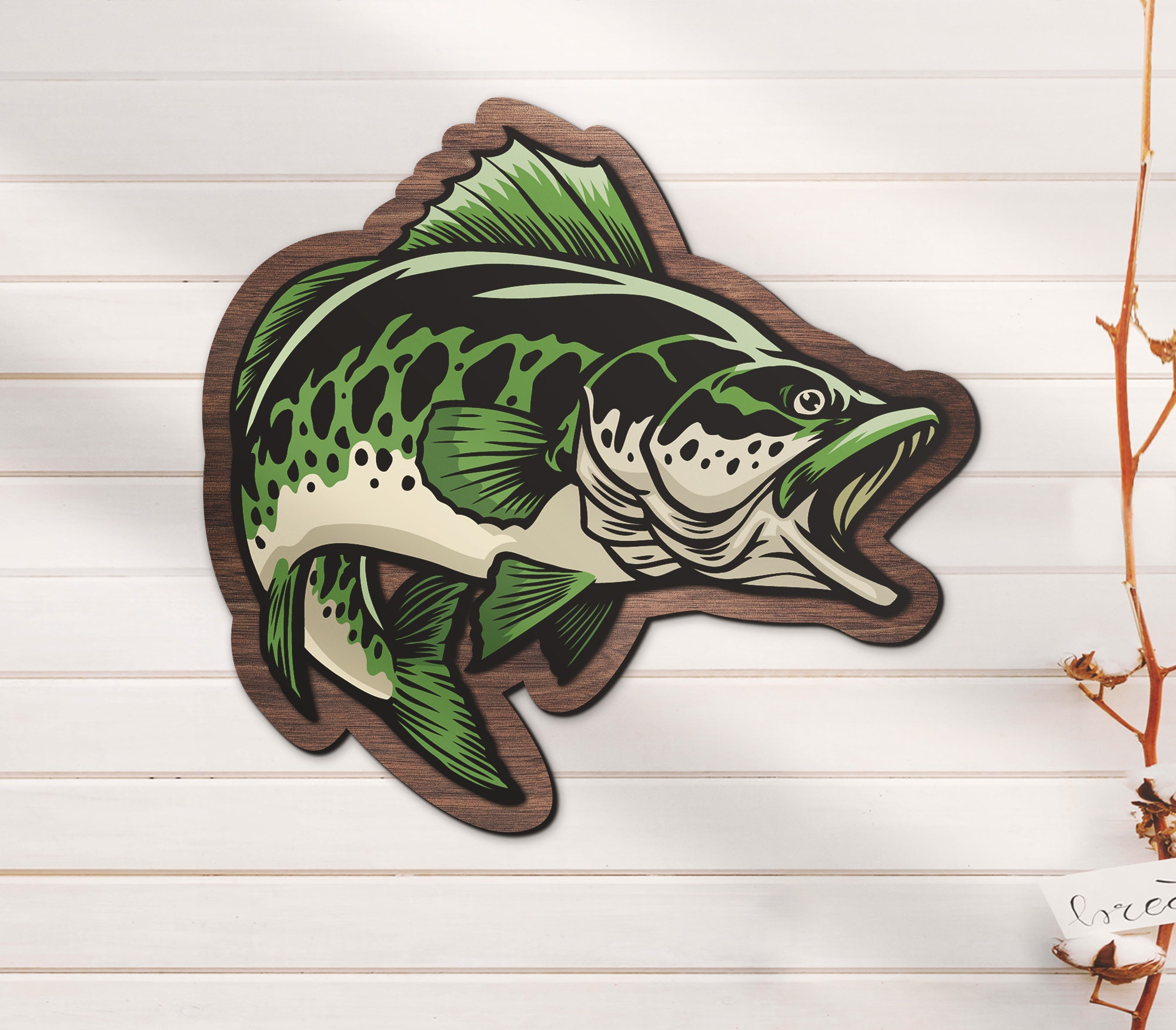 Largemouth Bass Fishing Wood Fish Sign Large Wooden Fisher - Etsy