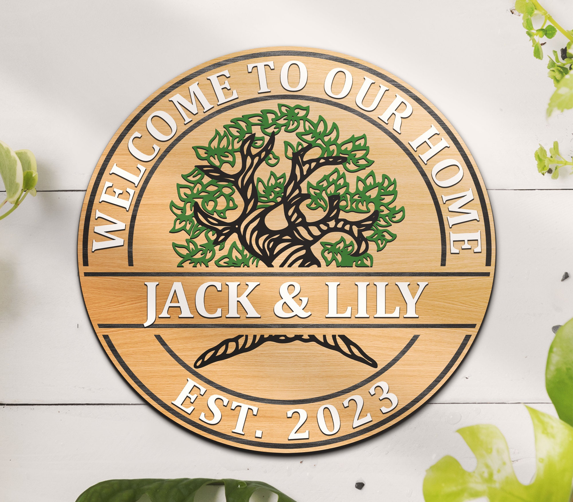 Personalized Welcome to Our Home Custom Family Name Tree of - Etsy