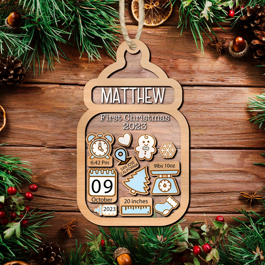 Personalized Baby's First Christmas Stocking Tags/ornament, Christmas ...