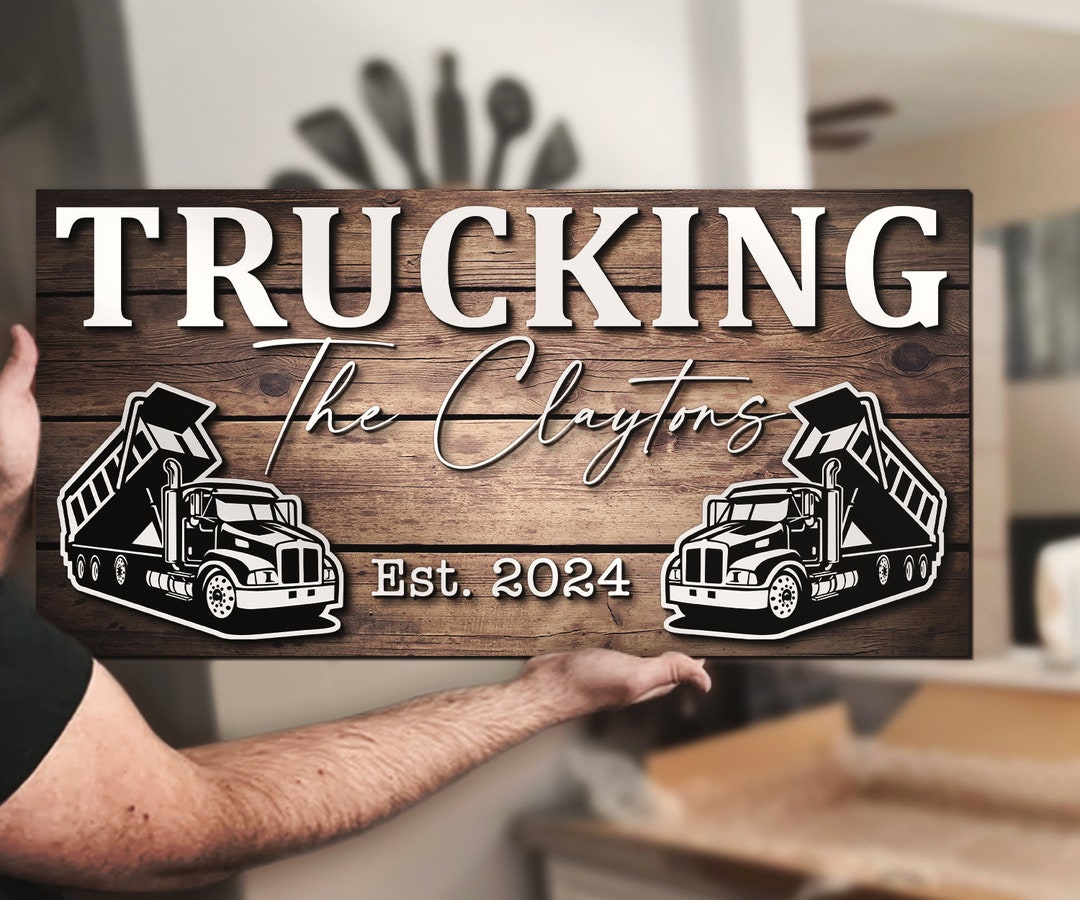 Custom Dump Truck Wood Name Sign Personalized Trucking Trucker Name ...