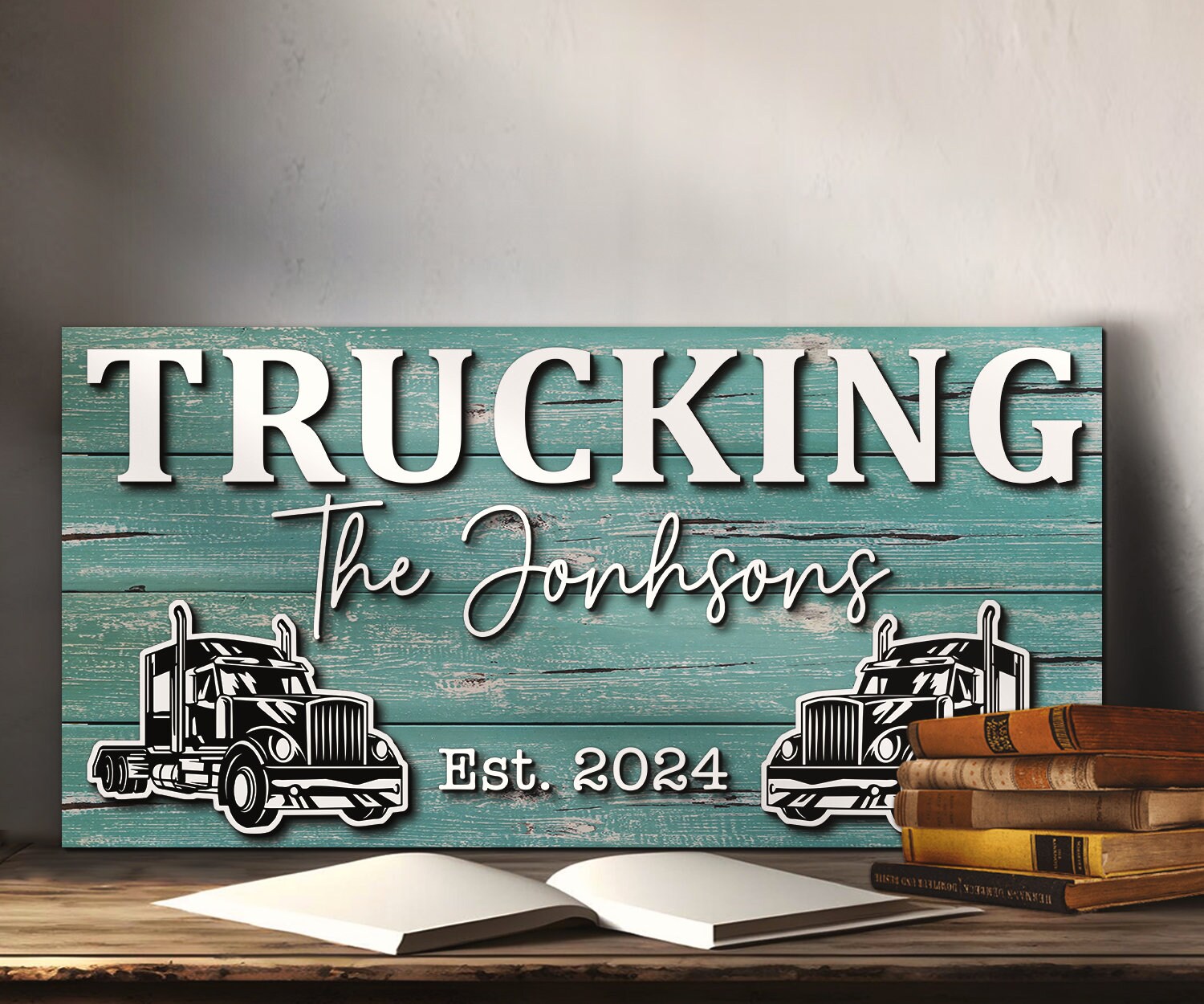 Custom Semi Truck Wood Name Sign Personalized Trucking Trucker Name ...