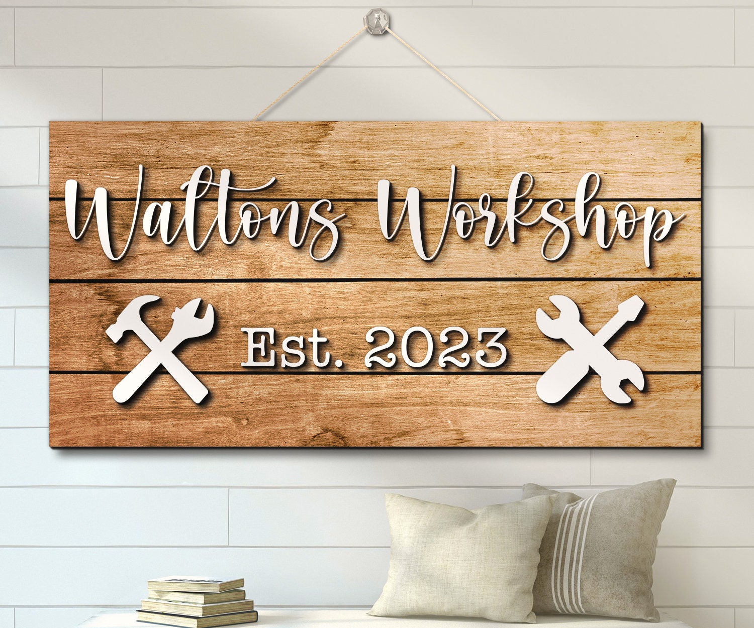 Custom Workshop Wood Name Sign Personalized Garage Sign Large Wooden ...
