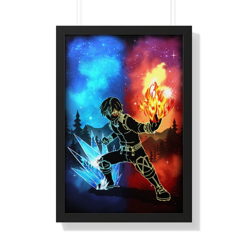 Todoroki MHA UA School Fire and Ice Power Wall Decor Art | Etsy