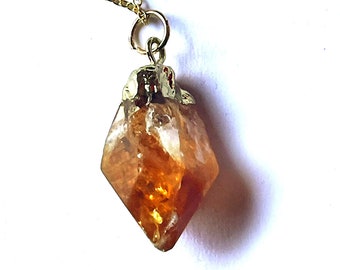Amber Quartz Pendant - Etsy
