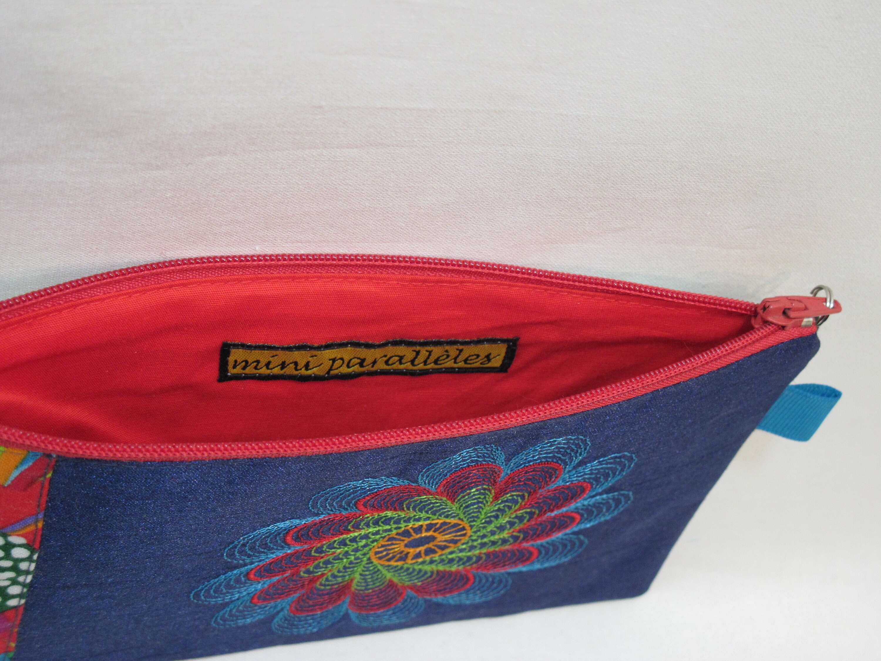 Navy blue small pouch 7.5in x4.5 in cotton pouch w | Etsy