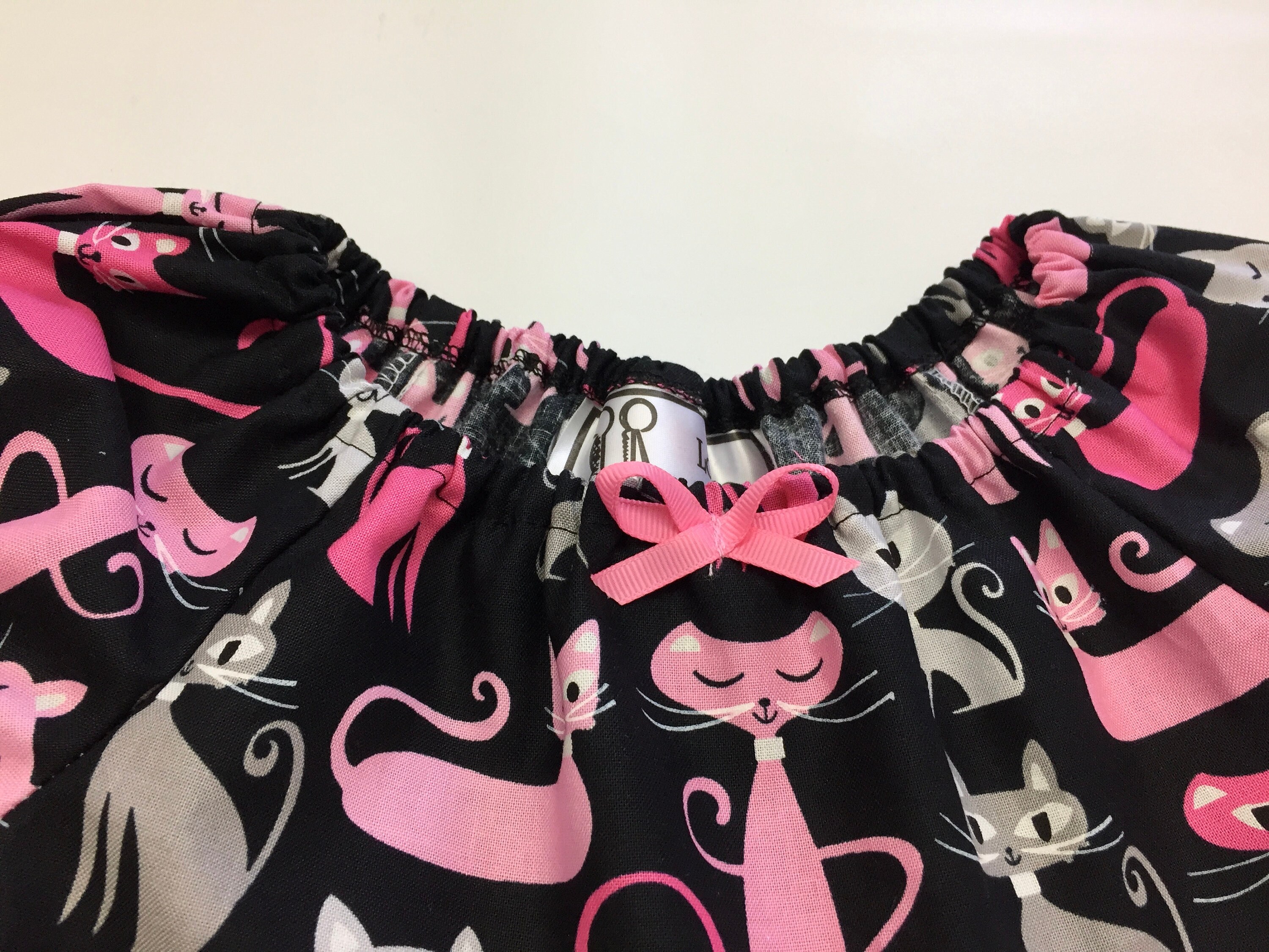 Girls Cat Dress Layers Ruffle Dress Pink Cats Design Boho - Etsy